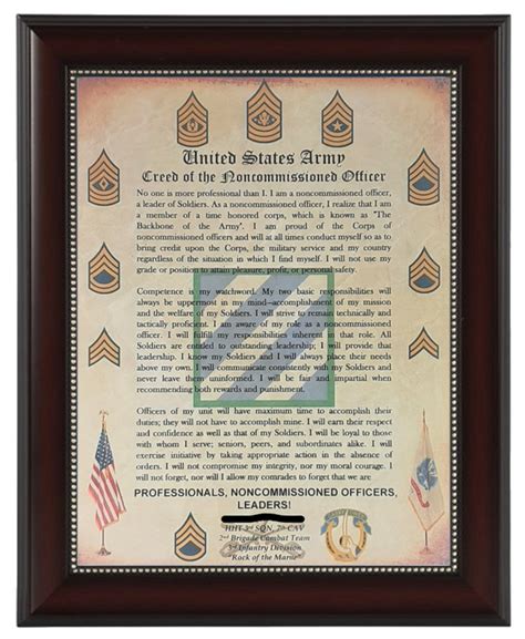 Better U S Army Nco Creed Of The Noncommissioned Officer Aged Etsy