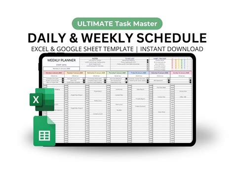 Editable To Do List Excel Template Daily Weekly Monthly Annually Task Tracking Excel Spreadsheet