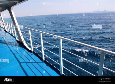 Details Of Passenger Boat Cruise Ship Deck Picturesque View From Ship