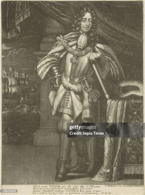 Portrait Of William Iii He Is Standing Next To A Table With His News