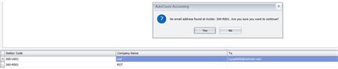 Accounting 20 Prompted Message Unable Send Batch Mail No Email