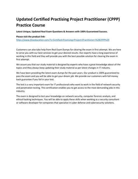 Ppt Updated Certified Practising Project Practitioner Cppp Practice