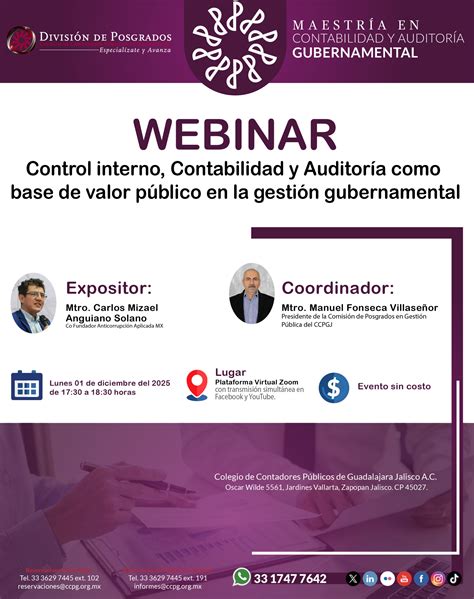 Webinar Control Interno Contabilidad Y Auditoría Como Base De Valor