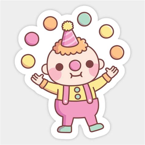 Cute Little Clown Juggler Juggling Balls By Rustydoodle Cute Drawings
