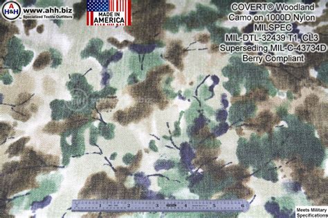 Covert® Woodland Camo On 1000 Denier Nylon Mil Spec