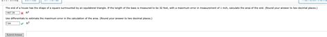Solved ×ft2use Differentials To Estimate The Maximum Error