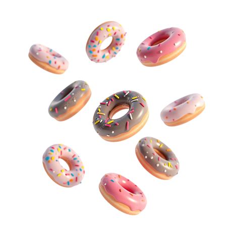 مجموعة من الدونات الصغيرة الملونة مع رشها بالسكريات مجموعة من الدونات الصغيرة الملونة رشها