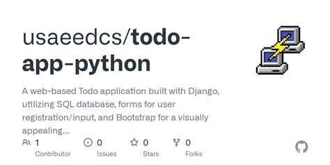 Github Usaeedcstodo App Python A Web Based Todo Application Built With Django Utilizing Sql
