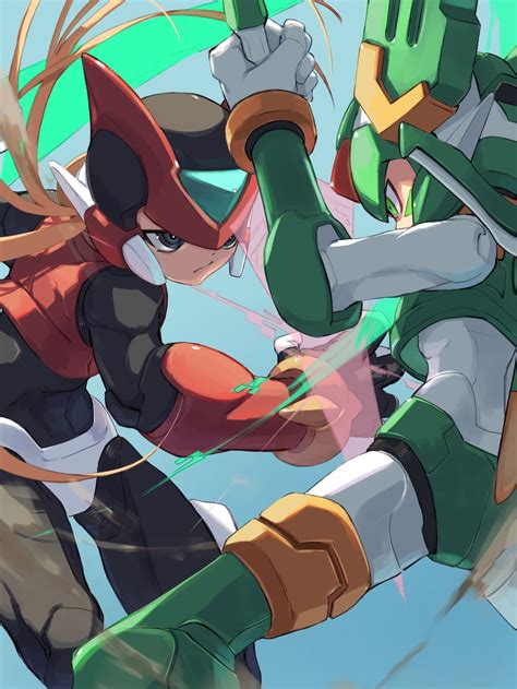 Zero Zeroz And Sage Harpuia Mega Man And 1 More Drawn By Omochi