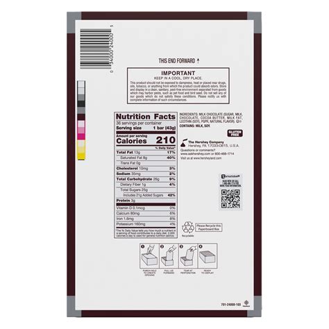 Hersheys Milk Chocolate Candy Bars 1 55 Oz