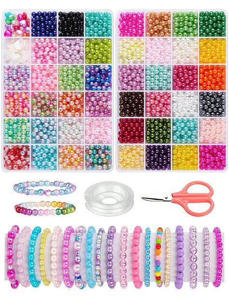 2 Boxes Jewelry Making Kit With 48 Colors Of Faux Pearls 2325pcs
