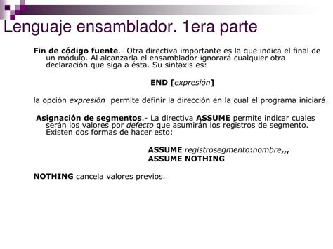 Ppt Ensamblador Y Lenguaje Ensamblador Powerpoint Presentation Free Download Id 3251688