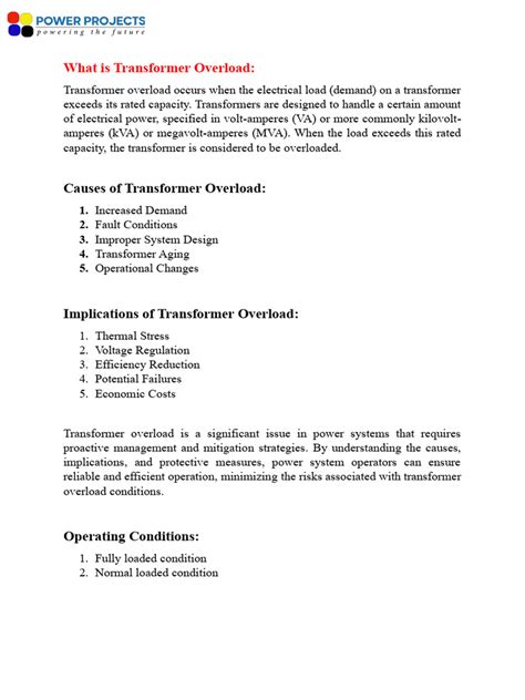 Transformer Loading Condition Pdf