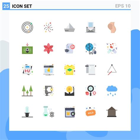 Set Of 25 Vector Flat Colors On Grid For Envelope Communication Festival Yacht Ship Editable