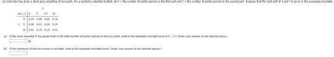 Solved X If The Maximum Of The Two Scores Is Recorded What