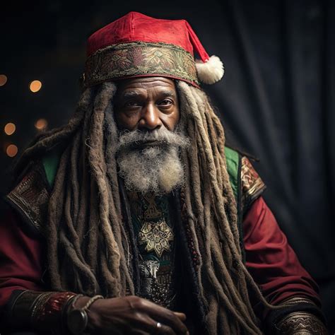 Premium Ai Image Funny Rasta Jamaican Santa Claus