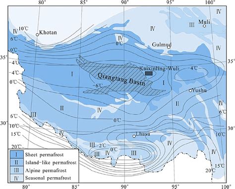 The Contour Map Of Mean Annual Ground Temperature And Permafrost