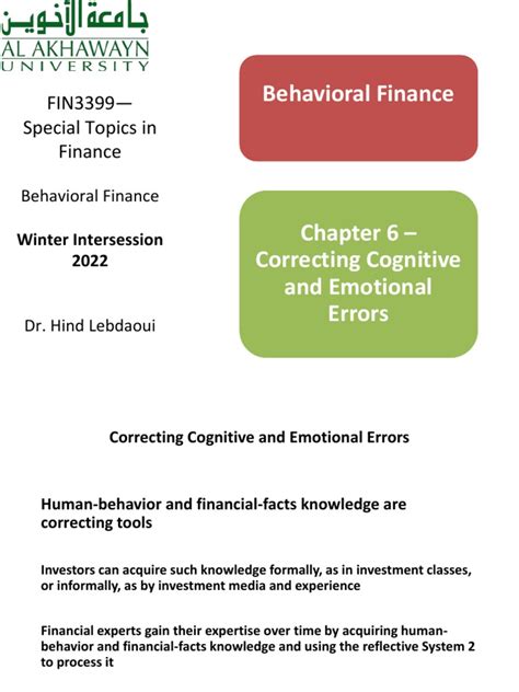 Ch06 Correcting Behavioral Biases Pdf Expert Self Control