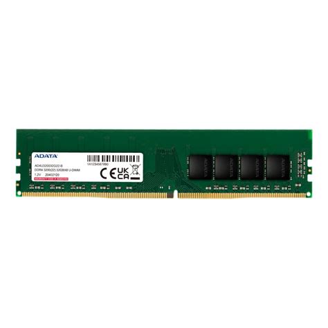 แรมพีซี Adata Ddr4 8gb3200mhzcl22 Green Adt U32008g22 8c