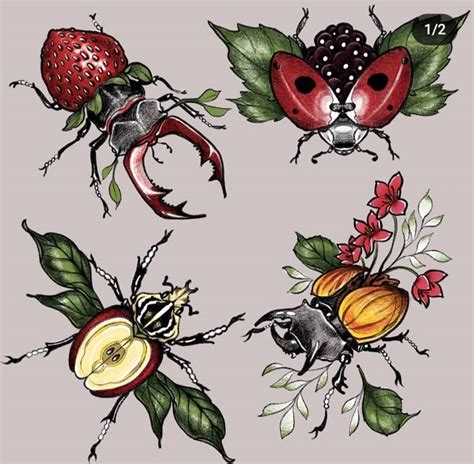 Cute Bug Tattoo Design Drawings