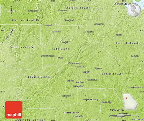Physical Map Of Fulton County