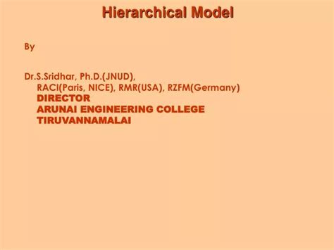 Ppt Hierarchical Model Powerpoint Presentation Free Download Id