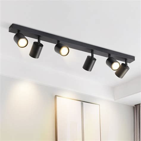 Nettlife 6 Focos De Techo Led Negros Orientables 350° Gu10 Para Salón