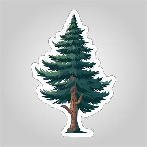 Premium Vector Panoramic Pine Tree Sticker Designs Perfect For