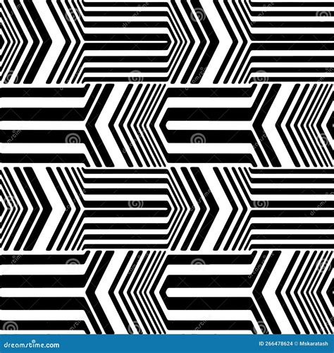 Seamless Geometric Shapes Pattern Black And White Vector Stock Vector