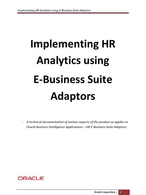 implementing hr analytics oracle ebs adaptors pdf data warehouse