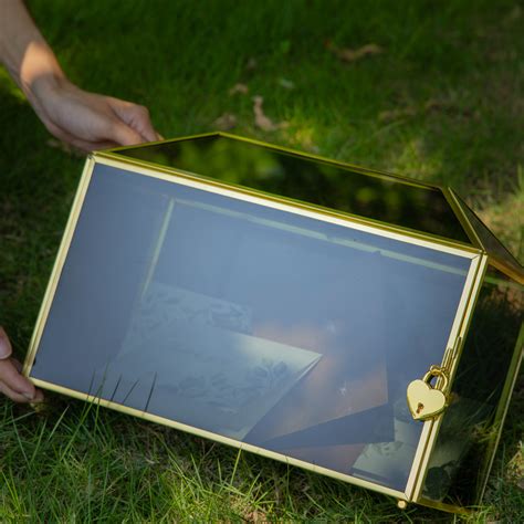 Black And Gold Geometric Glass Donation Box Ncypgarden