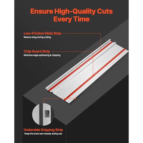 Vevor Track Saw Guide Rail 55 In 2 Pcs 275 In Rails