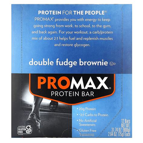 Nugo Nutrition Promax Protein Bar Double Fudge Brownie 12 Bars 2 64