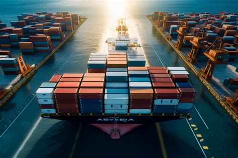 Logistic Business Import Export Ship Premium Ai Generated Image