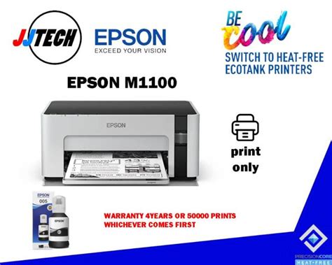Epson Ecotank Monochrome M1100 M1140 Ink Tank Printer Lazada
