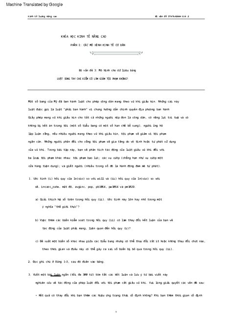 Stata Eview Problem Set 3 1 KHÓA HỌC KINH TẾ NÂNG CAO Kinh tế lượng nâng cao Bộ vấn đề STATA