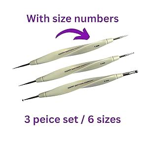 3 Pc Stylus Set With Size Numbers Dotting Tools Happy