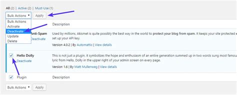 how to revert wordpress to previous version