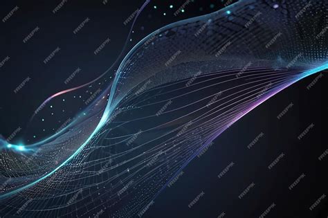 Premium Photo Wave Of Dots And Weave Lines Abstract Background Network Connection Structure