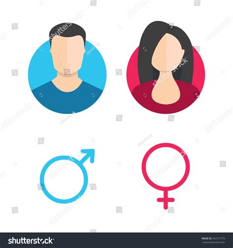 Vector Male Female Icon Set Gentleman Stock Vector 353131775 Shutterstock