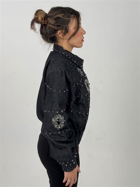 Black Sparkle Puff Jacket Glamz