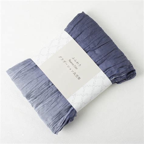 兵児帯 大人【グラデーション ネイビー】ふんわり 兵児帯 シワタイプ 浴衣帯 メルカリ