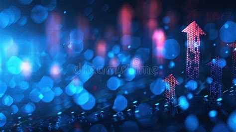 Dynamic Data Visualization Displaying Ascending Arrows Against A Colorful Background In A