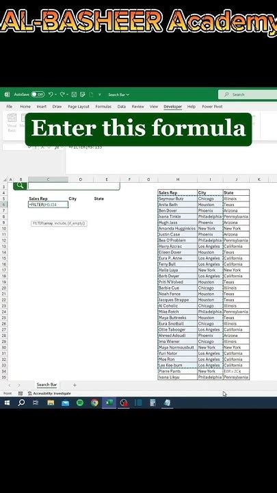 custom search bar in ms excel al basheer academy msexceltricks