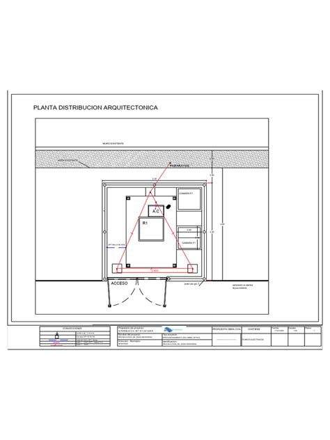 Planta Distribucion Arquitectonica Muro Existente Pdf