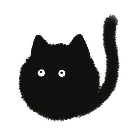 Black Cat Fuzzball Graphic Design Instant Digital Download Png  Svg Eps Dxf Etsy