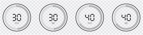 Premium Vector Timer Countdown With Minutes And Seconds Icons Stopwatch Digital Countdown