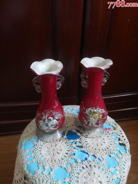 一对早期琉璃小花瓶 琉璃瓶 7788收藏