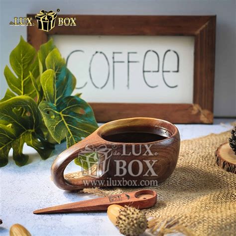 لوکس باکس لیوان چوبی مدل کوکسای چوب گردو ساده لوکس باکس کد Lb451