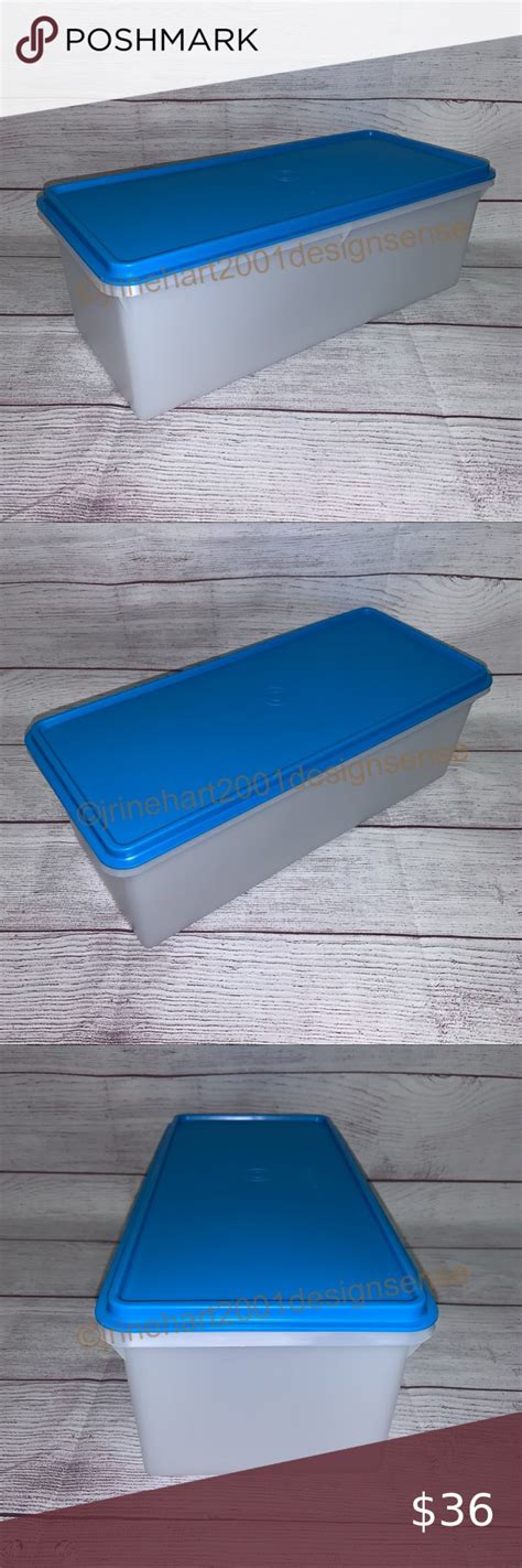 Tupperware Jumbo Bread Server Keeper Container 606 607 Blue Seal